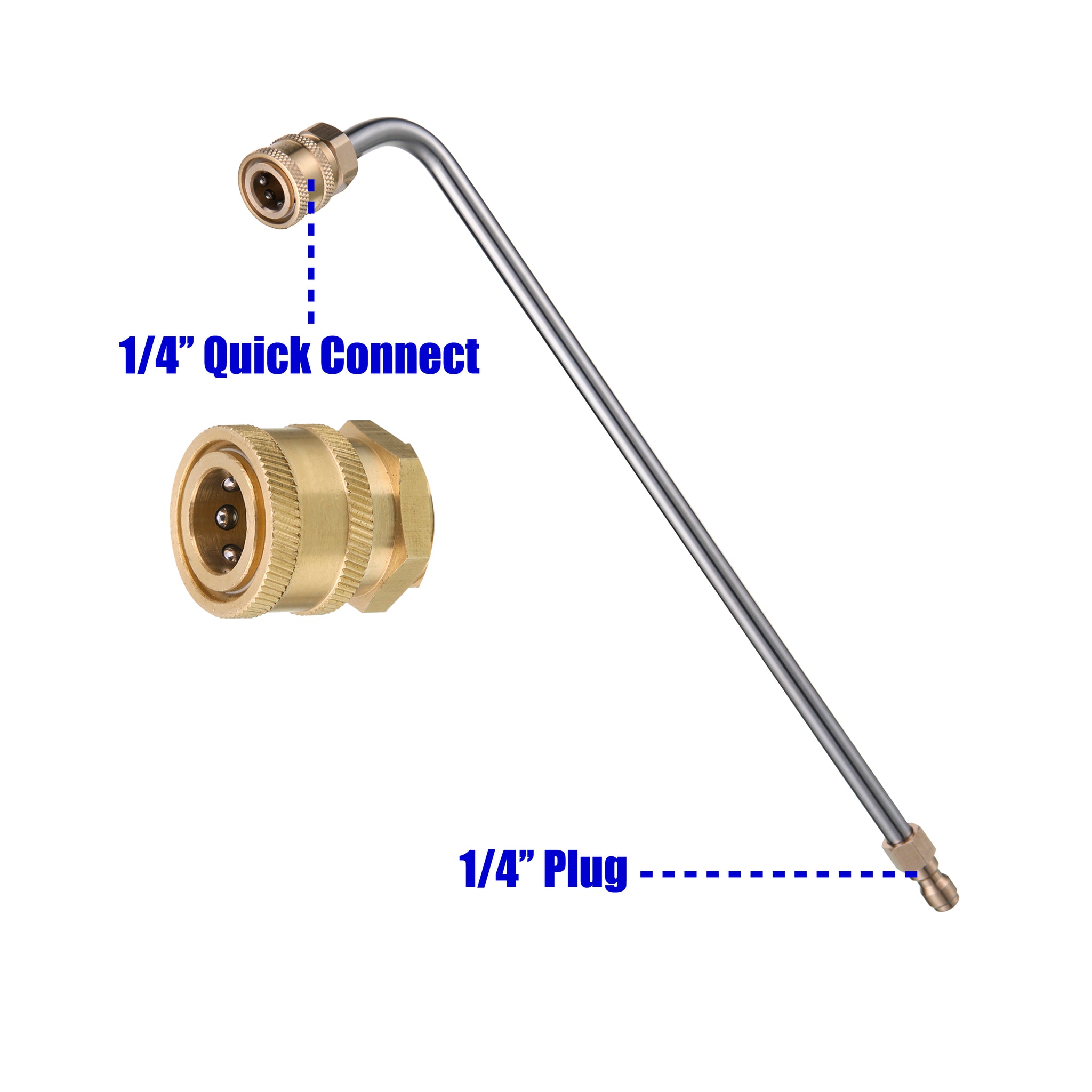 90° Angled Wand Extension, 1/4" Quick Connect Attachment, 14" – PWaccs