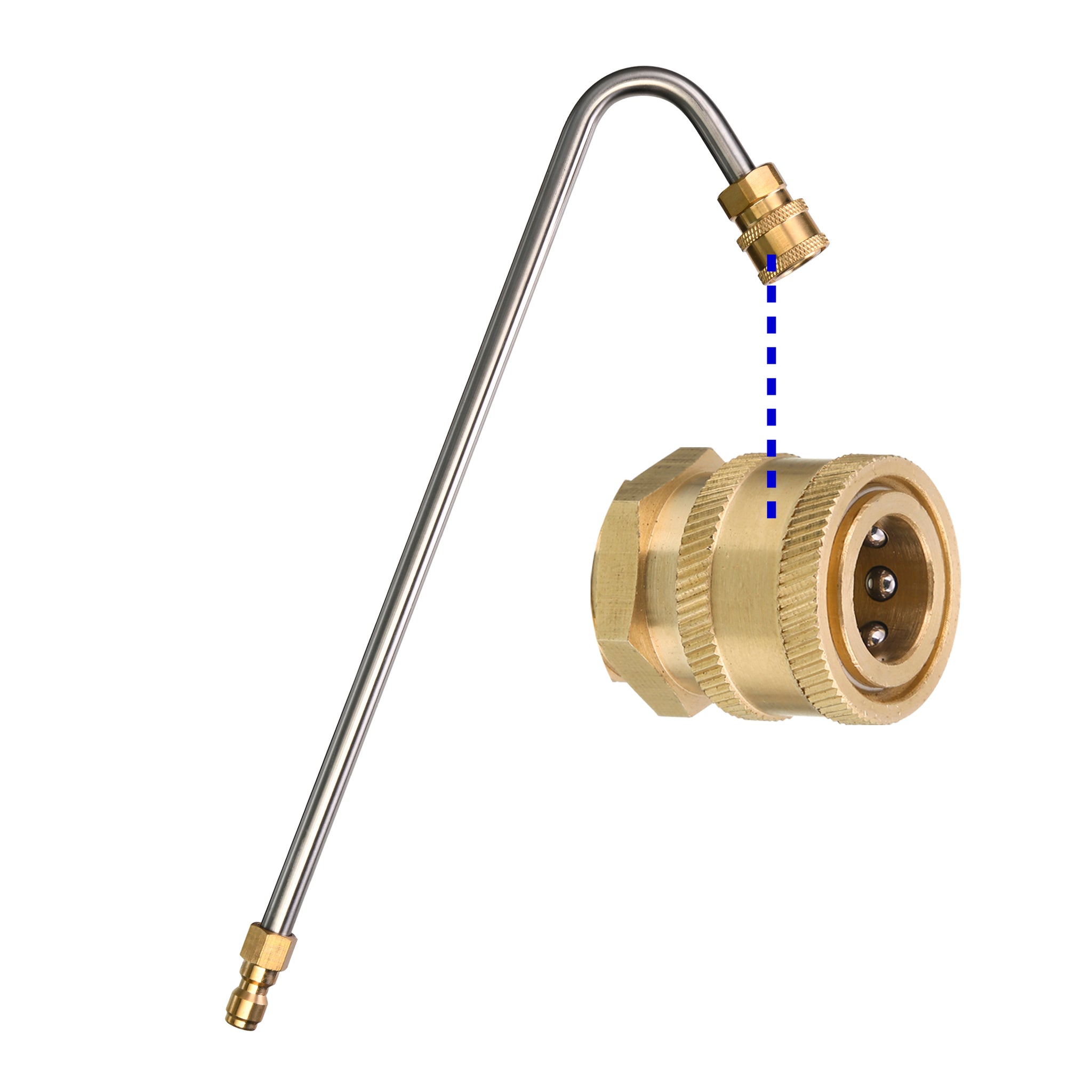 120° Angled Extension Wand, 5 Nozzles, 1/4" Quick Connect – PWaccs